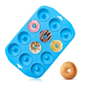 cupidove silicone donut pan, silicone donut molds for baking, mini donut silicone mold heat resistant, mini silicone baking mold for baking delicious donuts, non-stick bottom, easy to clean