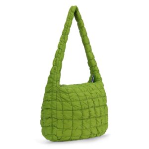 quilted tote bag for women puffer bag quilted bag lightweight puffy tote bag quilted padding shoulder bag padded hobo crossbody bag zip closure