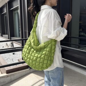 Quilted Tote Bag for Women Puffer Bag Quilted Bag Lightweight Puffy Tote Bag Quilted Padding Shoulder Bag Padded Hobo Crossbody Bag Zip Closure