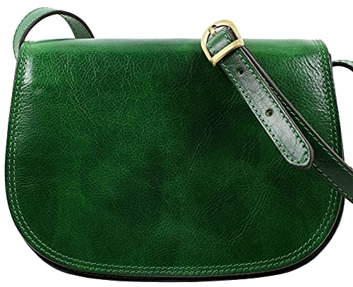 Time Resistance Leather Cross Body Bag for Women Shoulder Bag Messenger Purse (Green) - Gift Box Included