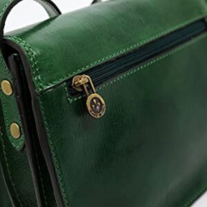 Time Resistance Leather Cross Body Bag for Women Shoulder Bag Messenger Purse (Green) - Gift Box Included