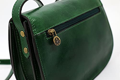 Time Resistance Leather Cross Body Bag for Women Shoulder Bag Messenger Purse (Green) - Gift Box Included