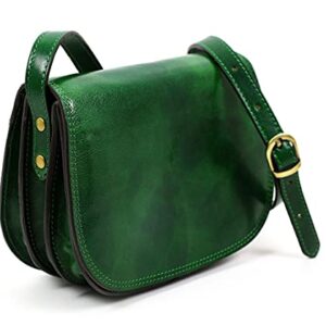 Time Resistance Leather Cross Body Bag for Women Shoulder Bag Messenger Purse (Green) - Gift Box Included