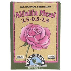 down to earth alfalfa meal natural fertilizer 2.5-.05-2.5 omri