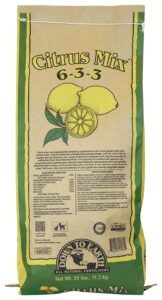 down to earth all natural fertilizers organic citrus mix 6-3-3, 25 lb bag fertilizer for lemons, limes, oranges citrus trees