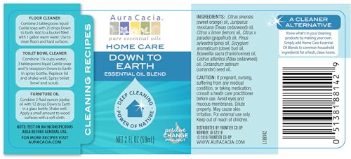 Aura Cacia Down To Earth Essential Oil Blend for Home Care, 2 Fluid Ounce