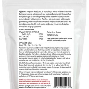 Down to Earth OMRI Organic Solution Grade Gypsum, 1 lb