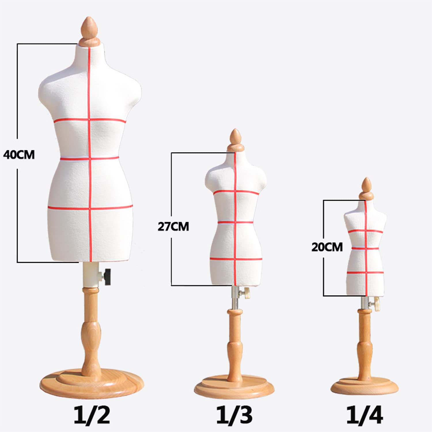 Mini Female Dressmakers Dummy Sewing Mannequin Mini Mannequin Decoration Dummy for Doll Clothes Miniature Dress Display Rack with Wooden Base 1/4 a