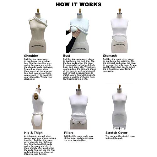 Adult Female Dress Form Mannequin Padding System for Professional Dress Forms (12 Piece Set) #PAD-ST