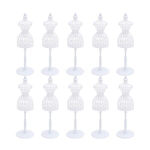 supvox 10pcs doll dress form mini mannequin stand dress form cloth gown clothing clothes gown display mini mannequin model stand for doll display holder toy