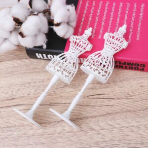 SUPVOX 10pcs Doll Dress Form Mini Mannequin Stand Dress Form Cloth Gown Clothing Clothes Gown Display Mini Mannequin Model Stand for Doll Display Holder Toy