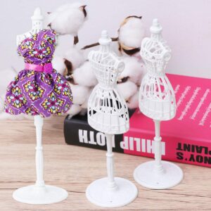 SUPVOX 10pcs Doll Dress Form Mini Mannequin Stand Dress Form Cloth Gown Clothing Clothes Gown Display Mini Mannequin Model Stand for Doll Display Holder Toy