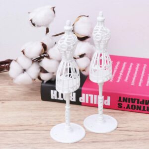 SUPVOX 10pcs Doll Dress Form Mini Mannequin Stand Dress Form Cloth Gown Clothing Clothes Gown Display Mini Mannequin Model Stand for Doll Display Holder Toy