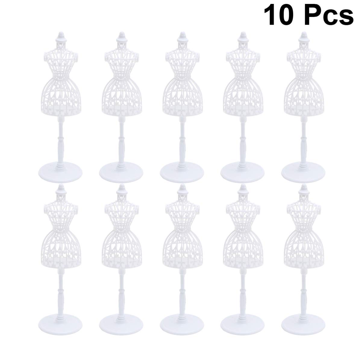 SUPVOX 10pcs Doll Dress Form Mini Mannequin Stand Dress Form Cloth Gown Clothing Clothes Gown Display Mini Mannequin Model Stand for Doll Display Holder Toy