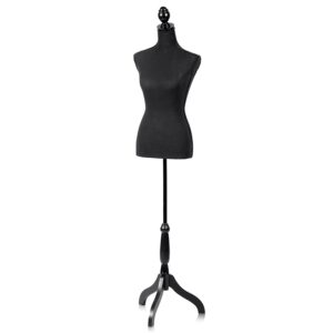 mannequin torso manikin body dress form with wooden tripod stand 60”-67” height adjustable female clothing form pinnable mannequin jewelry display, black