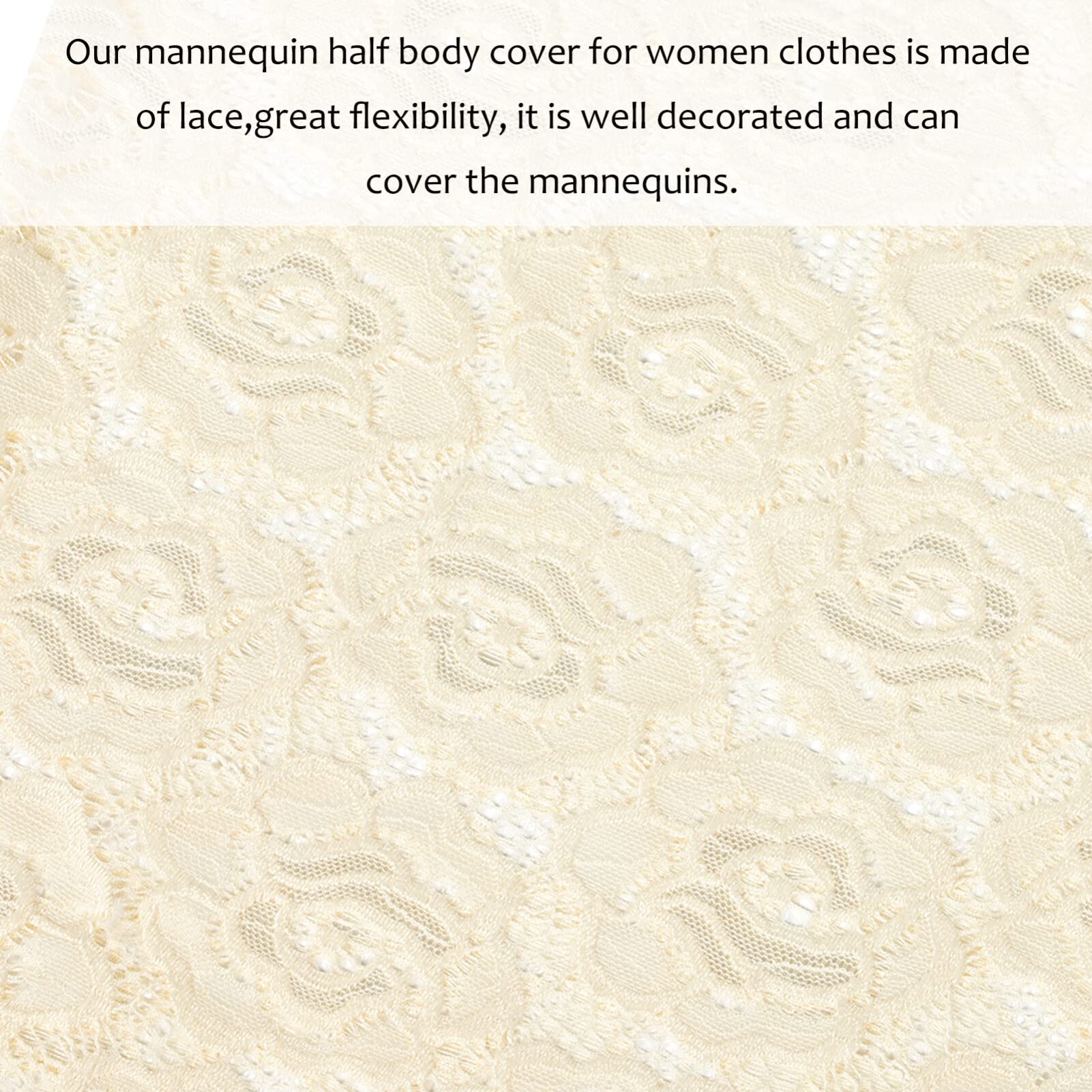 ULTECHNOVO Mannequin Stretch Cover Female Mannequin Lace Fabric Cover: Dressmaker Form Model Display Fitting Styling Tool for Designer Retail Boutique Store Complexion Female Mannequin Cover