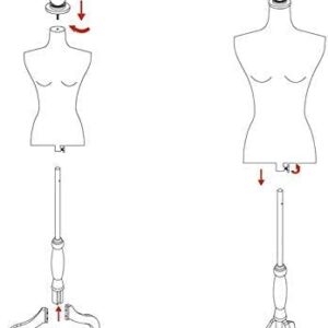 Female Mannequin Dress Form Torso Manikin Body with Adjustable Tripod Stand for Sewing Dressmakers Dress Jewelry Display (Black)