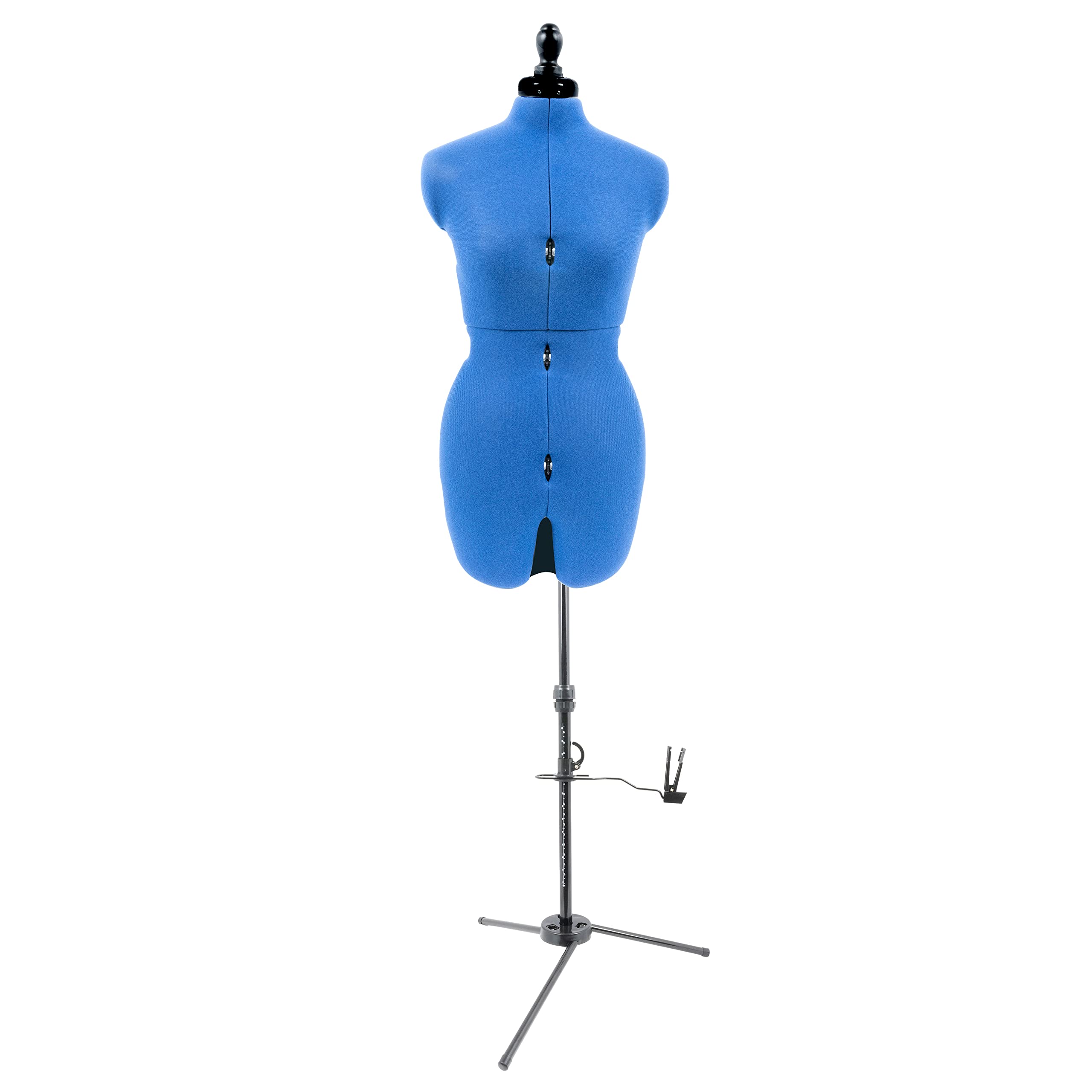 Dritz 20405 My Double Deluxe Dressform with Tri-Pod Stand Adjustable Up to 70” Shoulder Height, Small, Blue Sapphire