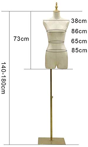 Mannequin Torso Mannequin Dress Form Torso Female Tailors Dummy Dressmakers Dummies Fashion Students Display Bust with Wood Arm Detachable Used for Apparel Jewelry Show (A Medium)