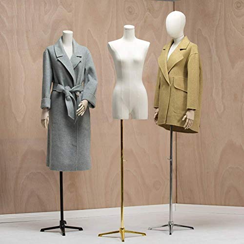 Mannequin Torso Mannequin Dress Form Torso Female Tailors Dummy Dressmakers Students Display Bust with Solid Wood Arm Detachable for Apparel Jewelry Show