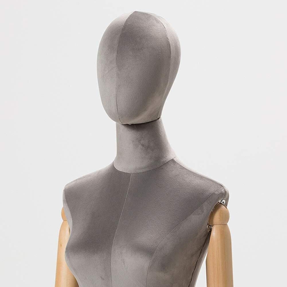 Mannequin Dress Form Torso Mannequin Torso Female Tailors Mannequin Display Bust Dummy for Dressmakers Detachable Head Suitable for Clothing Jewelry Show (Light Gray Small)