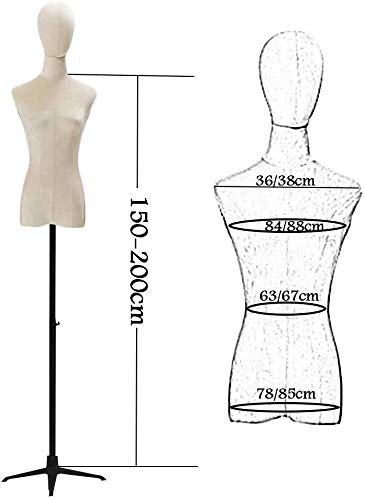 Mannequin Dress Form Torso Mannequin Torso Female Tailors Mannequin Display Bust Dummy for Dressmakers Detachable Head Suitable for Clothing Jewelry Show (Light Gray Small)