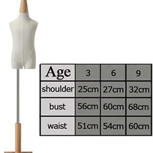 Tailors Dummy 2-9 Years Kids Mannequin Body |Tailors Dummy with Adjustable Wooden Base for Clothing Dress Display Dressmakers Dummy