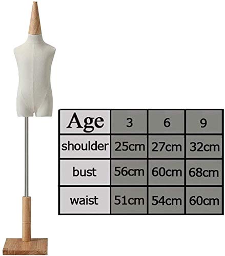 Tailors Dummy 2-9 Years Kids Mannequin Body |Tailors Dummy with Adjustable Wooden Base for Clothing Dress Display Dressmakers Dummy