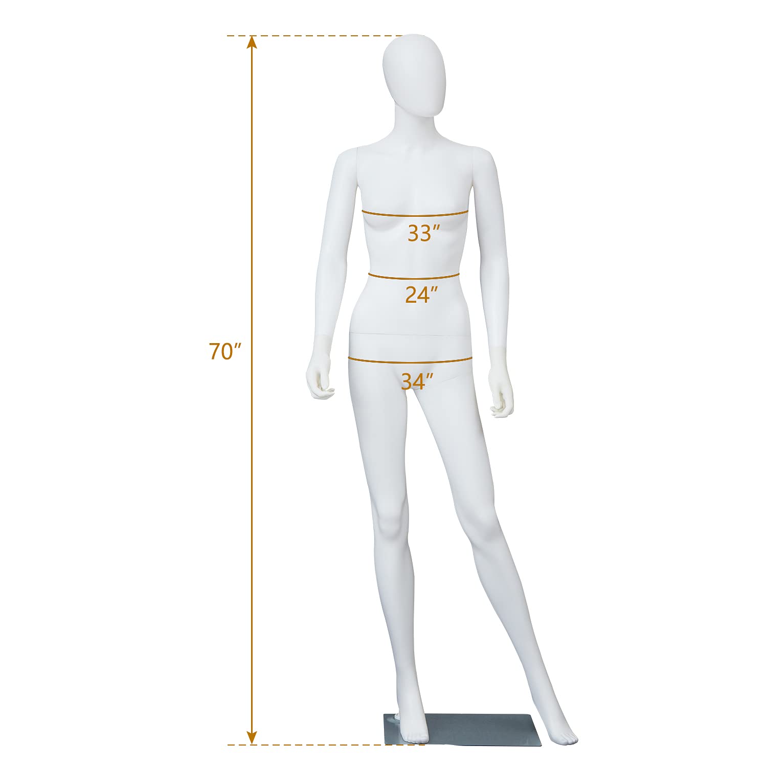 6 FT Female Mannequin Dress Form Display - Manikin Torso Stand Realistic Full Body Mannequin for Retail Clothing Shops, Halloween Christmas Cosplay, White (No.1)