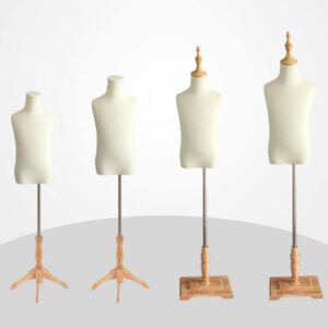 Tailors Dummy Kids Mannequin Half Body Torso with Wooden Round Base |for 2-8 Years Old Child Clothing Display Dressmakers Dummy