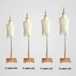 Tailors Dummy Kids Mannequin Half Body Torso with Wooden Round Base |for 2-8 Years Old Child Clothing Display Dressmakers Dummy