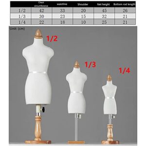 ArtsPavilion Mannequin Torso Dress Form Mini Dressmakers Dummy Female, Tailor Manikins Doll Dress Form Display Dollhouse Accessories Decoration 1/4 a