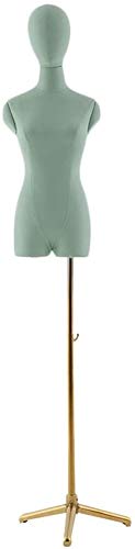 Tailors Dummy Female Manikins with Adjustable Height Golden Tripod Stand | for Dress Form Jewelry Display Tailors Dummy Dressmakers Dummy