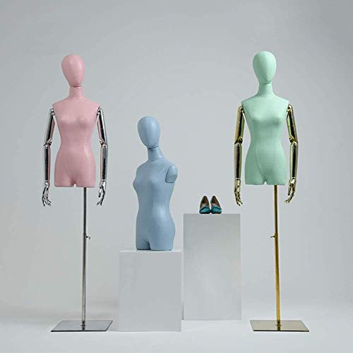 Tailors Dummy Female Manikins with Adjustable Height Golden Tripod Stand | for Dress Form Jewelry Display Tailors Dummy Dressmakers Dummy