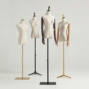 Mannequin Torso Mannequin Dress Form Torso Female Mannequin Dressmakers Dummies Fashion Students Display Bust with Metal Base Height Adjustable for Clothing Show (Gold Small)