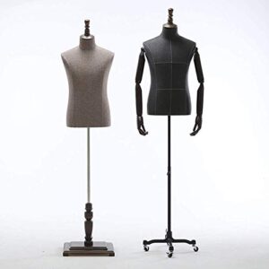 Tailors Dummy Mannequin Torso Body with Wooden Base| for Clothing Display with Adjustable Height Dressmakers Dummy