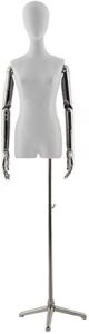 tailors dummy female mannequin body with silver tripod stand |for clothing dress jewelry display manikins dressmakers dummy