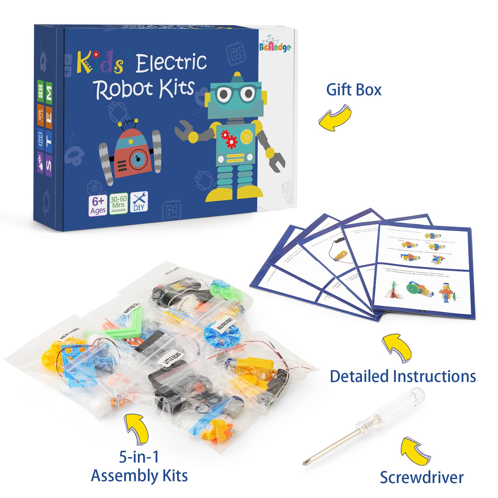 STEM Robotics Science Kits, Crafts for Boys 6-8 Girls 8-12, Robot Building Kit for Kids 8-10, Electronic Science Experiments Activities, Engineering Toys 7+ 6 7 8 9 10 11 12 + Year Old Gifts