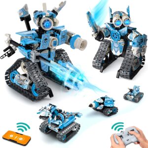 coplus 5 in 1 stem robot toy building kit, erector set for boys 8-14 years old, 398pcs app & remote control blocks diy engineering robotics for kids, 6 7 9 10 11 12+ boys & girls birthday gifts ideas