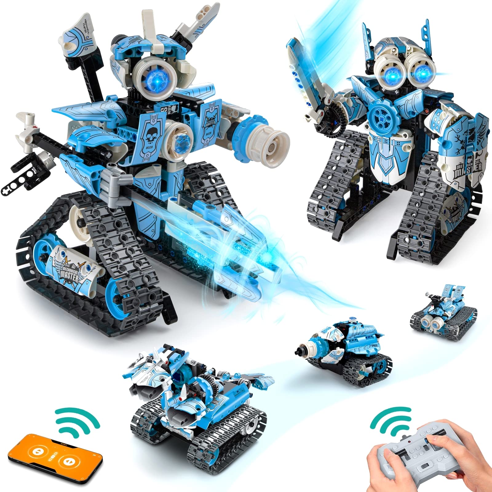 Coplus 5 in 1 STEM Robot Toy Building Kit, Erector Set for Boys 8-14 Years Old, 398Pcs App & Remote Control Blocks DIY Engineering Robotics for Kids, 6 7 9 10 11 12+ Boys & Girls Birthday Gifts Ideas