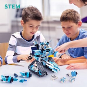 Coplus 5 in 1 STEM Robot Toy Building Kit, Erector Set for Boys 8-14 Years Old, 398Pcs App & Remote Control Blocks DIY Engineering Robotics for Kids, 6 7 9 10 11 12+ Boys & Girls Birthday Gifts Ideas