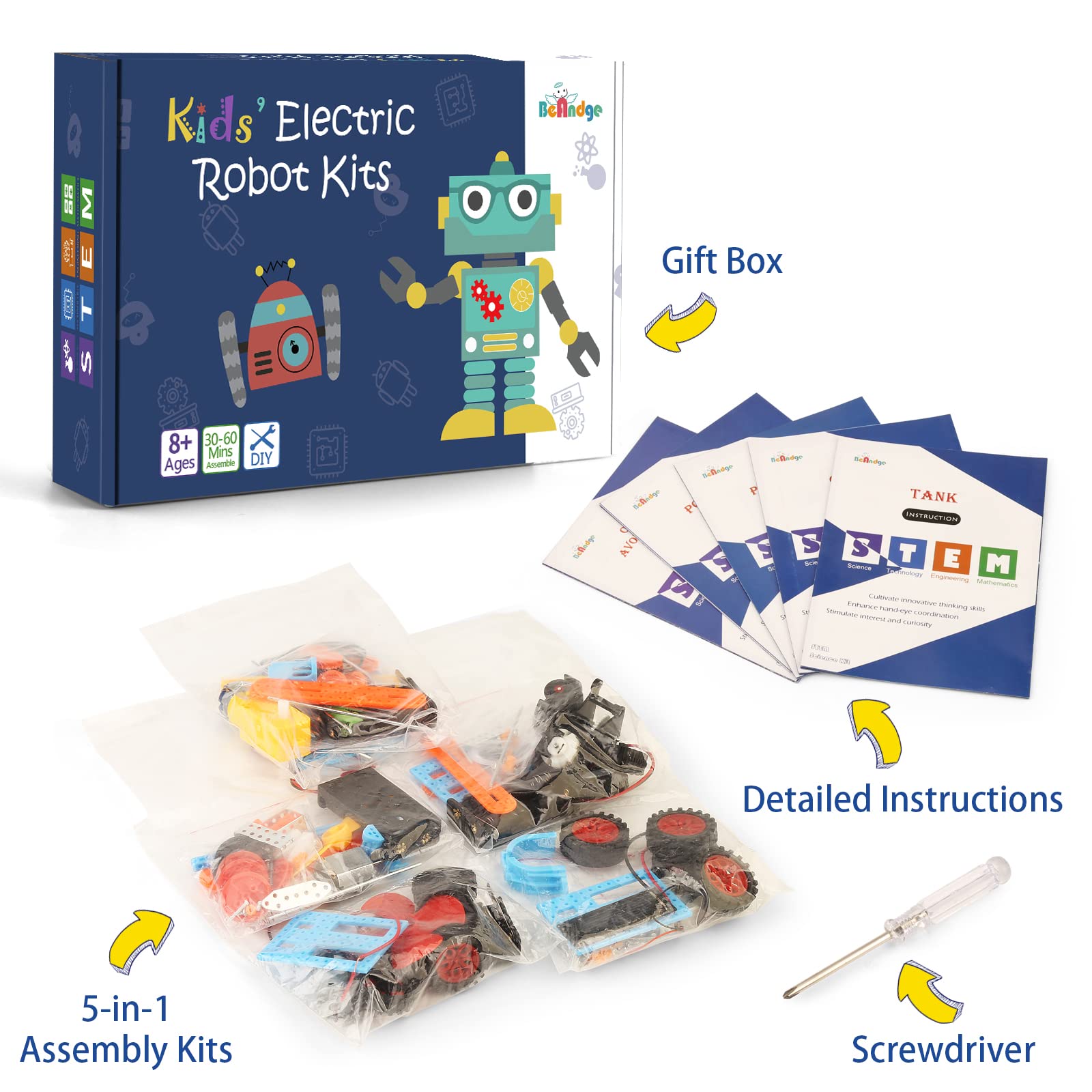 STEM Science Kits for Kids 5-7 8-12, Robot building Kit STEM Toys for Boys Crafts 5-8 6-8, Science Activities Experiments Engineering Project Electronic Toy for 5 6 7 8 9 10 11 12 Year Old Boy Gifts