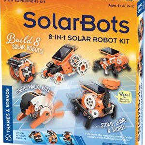 Thames & Kosmos SolarBots: 8-in-1 Solar Robot STEM Experiment Kit | Build 8 Cool Solar-Powered Robots in Minutes | No Batteries Required | Learn About Solar Energy & Technology | Solar Panel Included