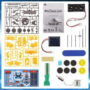 Playsheek STEM Projects for Kids Ages 8-12 Solar Robot Kit 6-in-1 Space Toys for 10-Year-Old Boy Girl Gift Toys Science Kits Christmas Birthday Gifts for 8 9 10 11 12 Year Old, Yellow