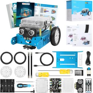 makeblock mbot robot kit with scratch coding box, stem projects for kids learn to code with scratch arduino, programmable robot with 4 programming learning projects, gifts for boys girls aged 8-12