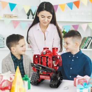 BEHOWL Technique Car Building Blocks Set, Science Kits for Kids Age 8-12, STEM 5in1 Remote & APP Control Tracked/Robot/Bulldozer/Tank, Building Toy Gifts for Boys Girls 8-16, (495 PCS)