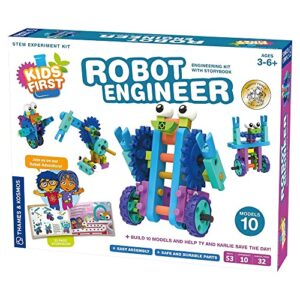 thames & kosmos kids first robot engineer stem experiment kit for young learners | build 10 non-motorized robots | play & learn with storybook manual | parents’ choice gold award winner