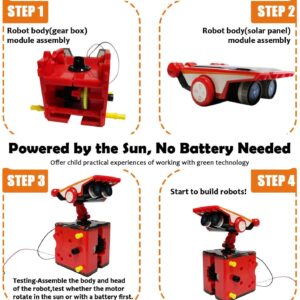 Tomons Solar Robot Kit 12 in 1 Science STEM Robot Kit Building Toys for Kids Aged 8-12 and Older,DIY Science Experiments Robot Toys Gift for Boys, Solar Powered by The Sun