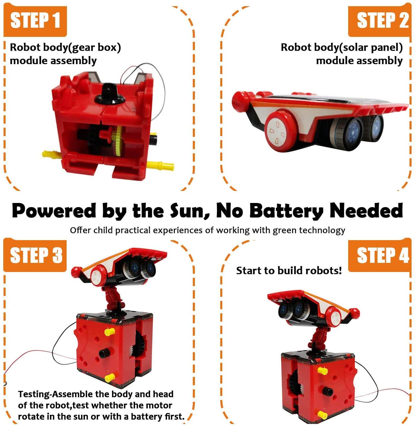 Tomons Solar Robot Kit 12 in 1 Science STEM Robot Kit Building Toys for Kids Aged 8-12 and Older,DIY Science Experiments Robot Toys Gift for Boys, Solar Powered by The Sun