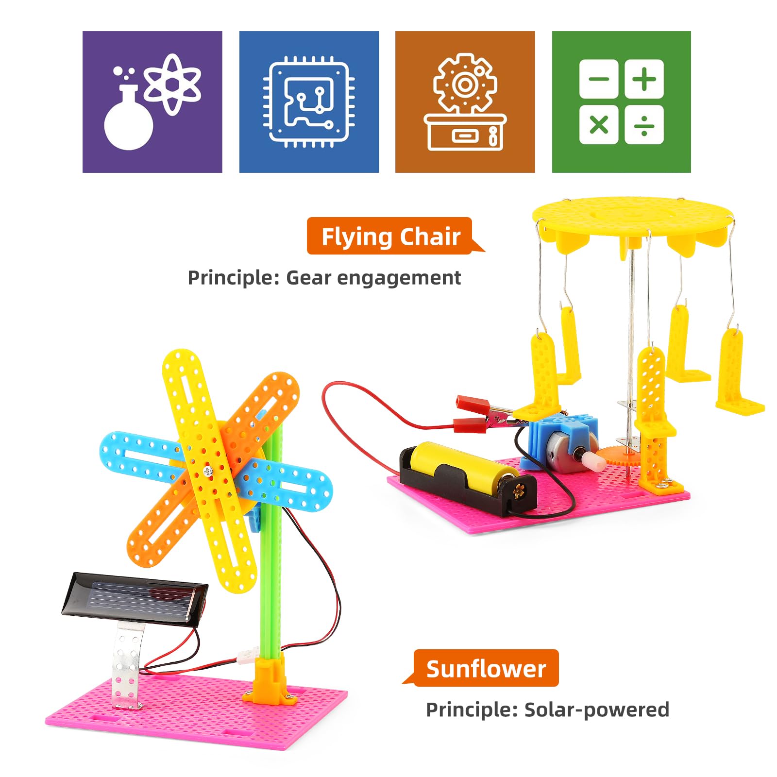 STEM Kit for Girls, Kids Crafts 8-12 Boys, Science Projects Activities Electronic Building Kits 6-8, 4-in-1 Craft Sets for Girl Engineering Toys, DIY Electronics Gifts Age 6 7 8 9 10 11 12 Year Old